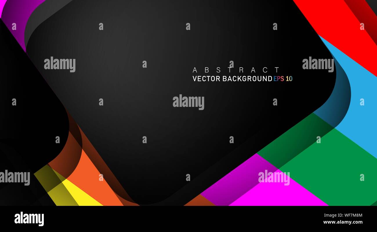 Colorful geometric vector backgrounds that overlap layers on black ...