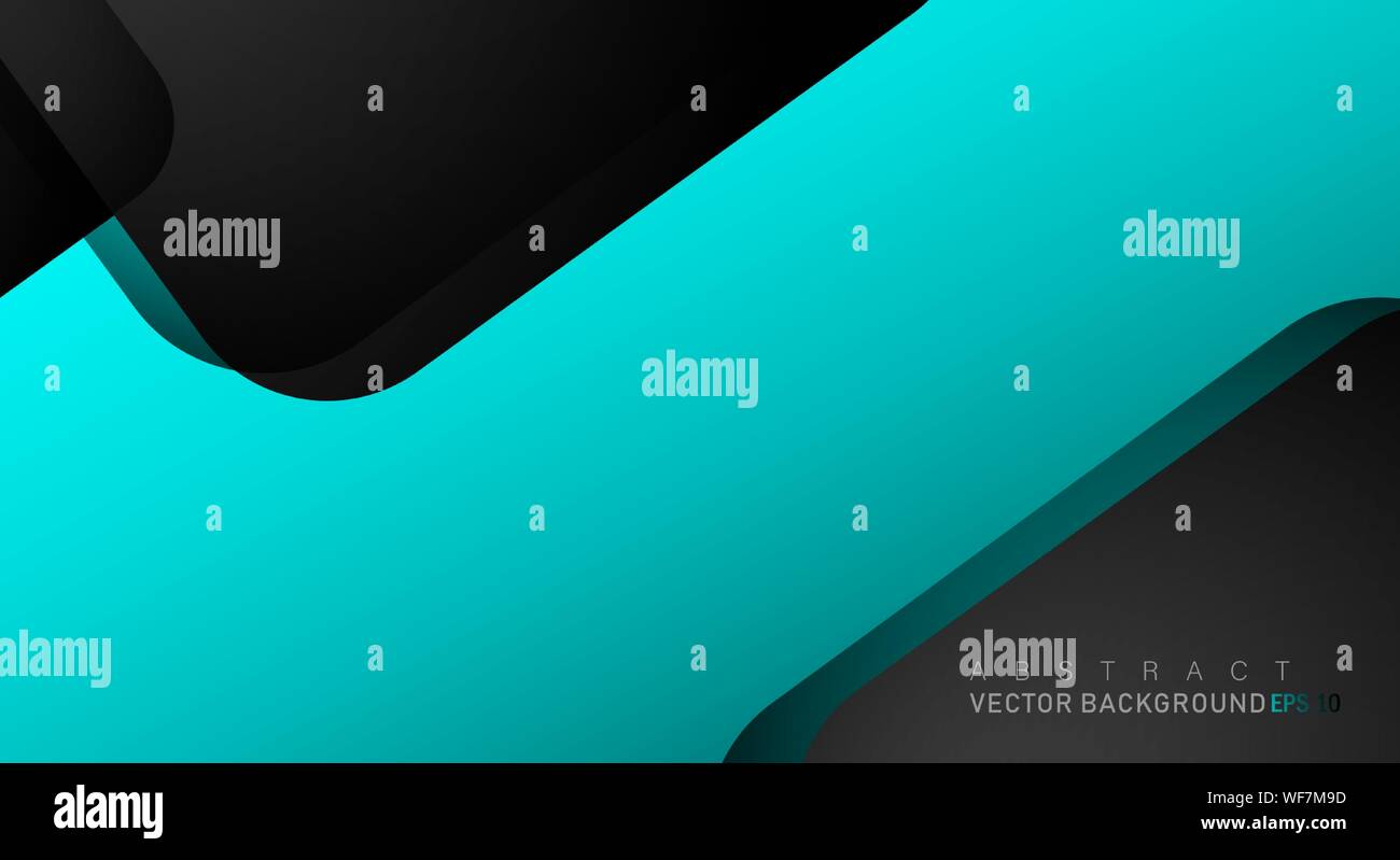 Blue Geometric Vector Background Overlap Layer On Black Space For Text
