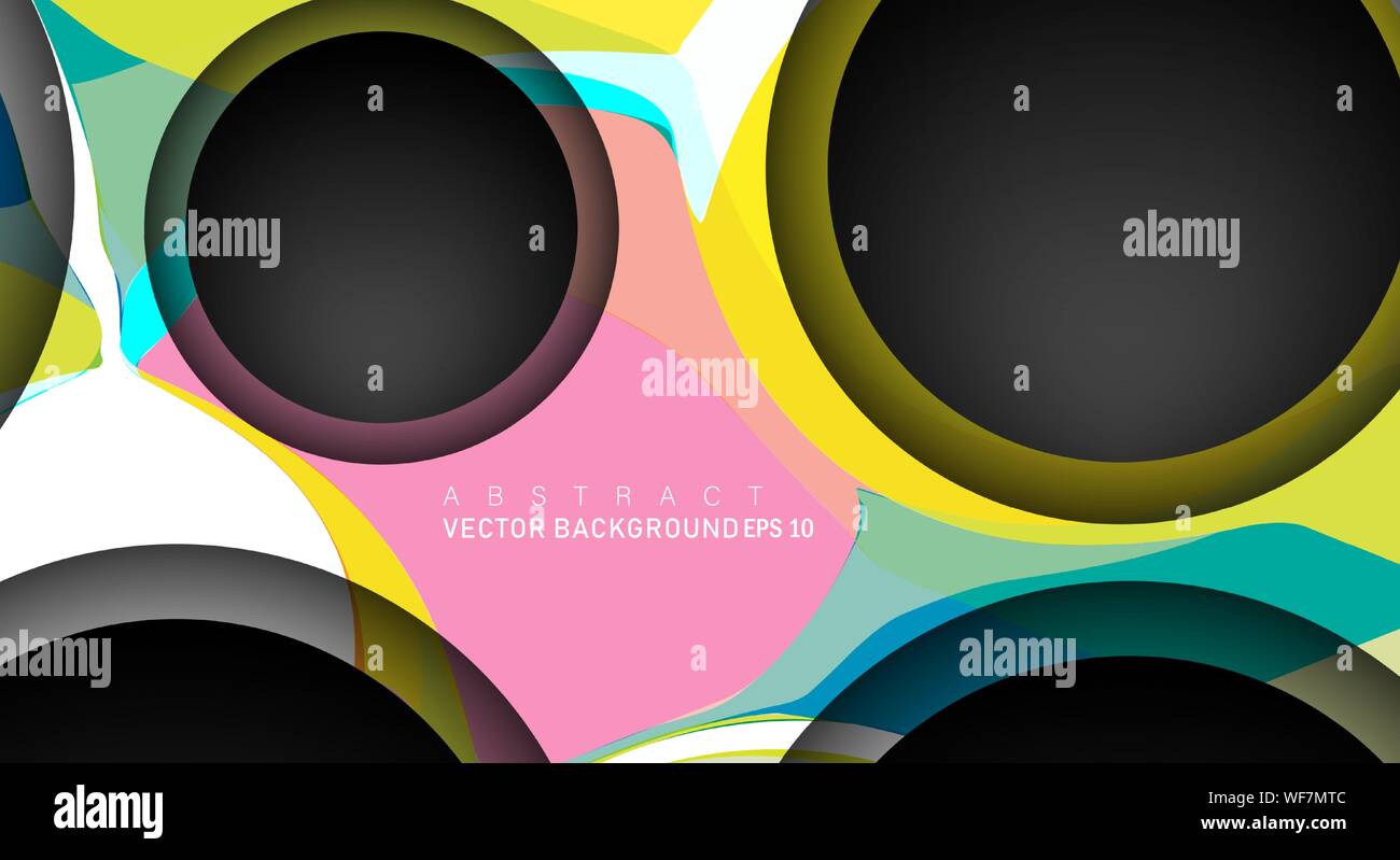 Colorful geometric vector backgrounds that overlap layers on black ...
