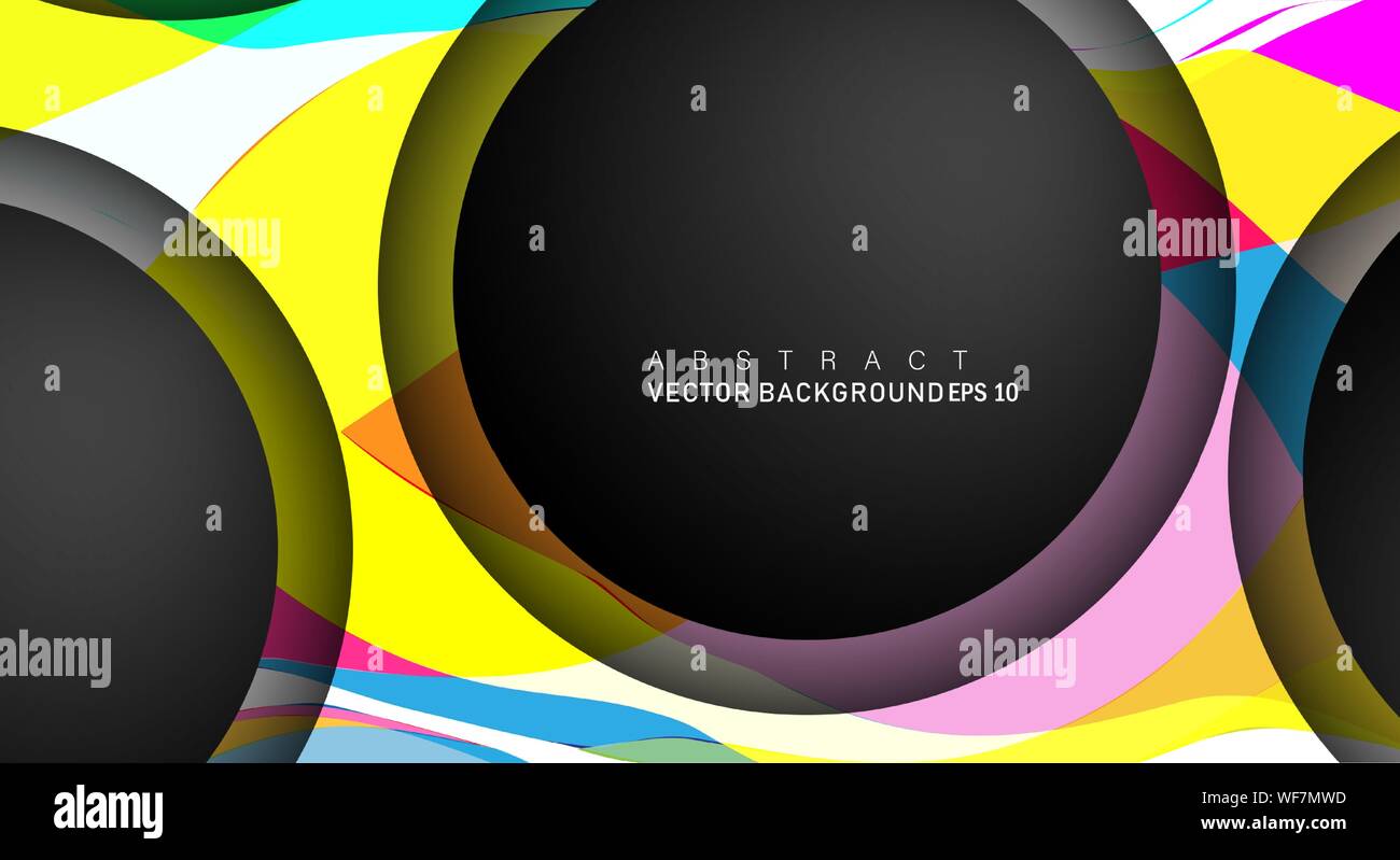 Colorful geometric vector backgrounds that overlap layers on black ...