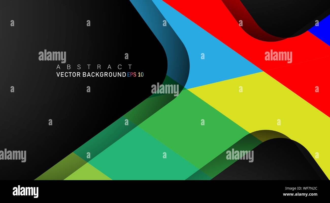 Colorful geometric vector backgrounds that overlap layers on black ...