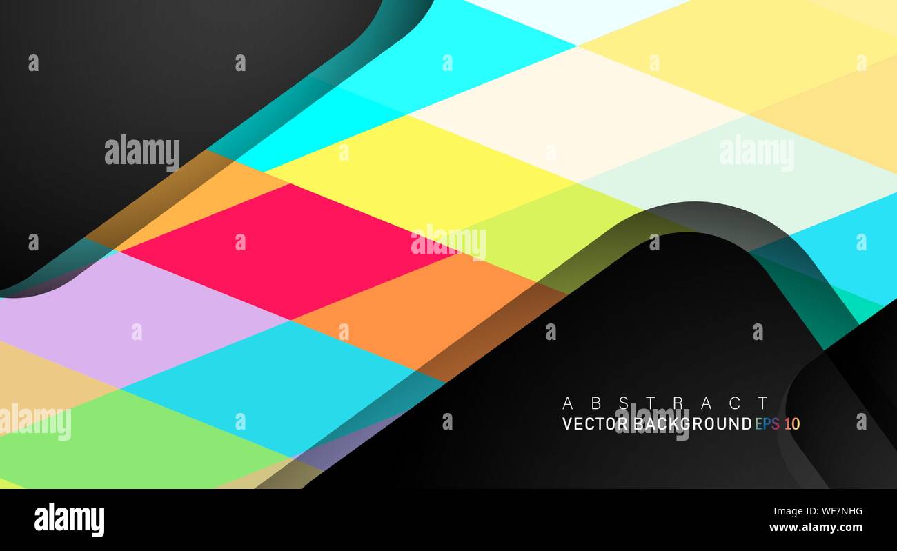 Colorful geometric vector backgrounds that overlap layers on black ...