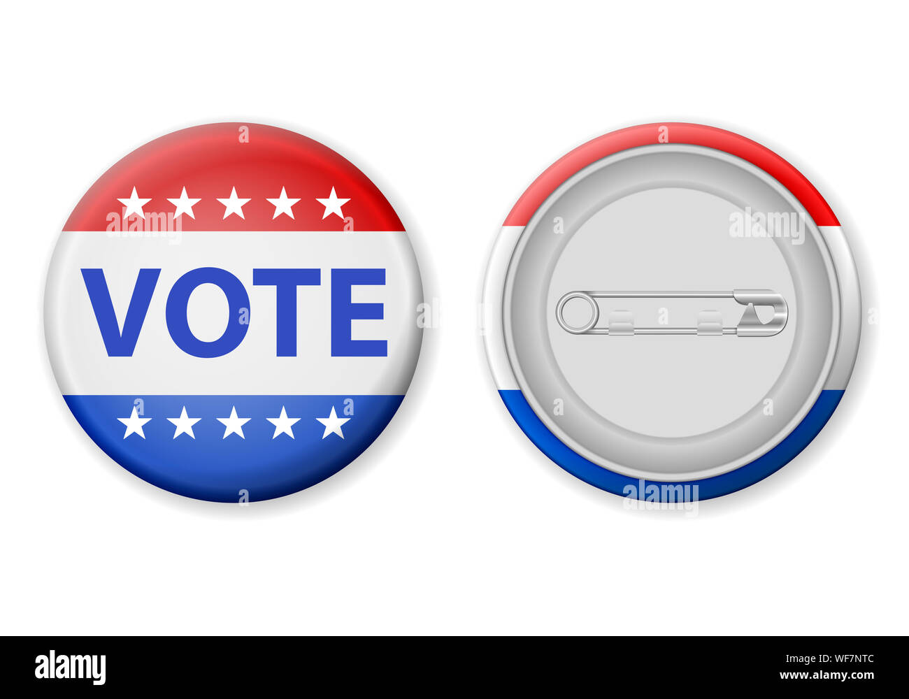 Vote badge pin on a white background. Vector illustration Stock Photo ...