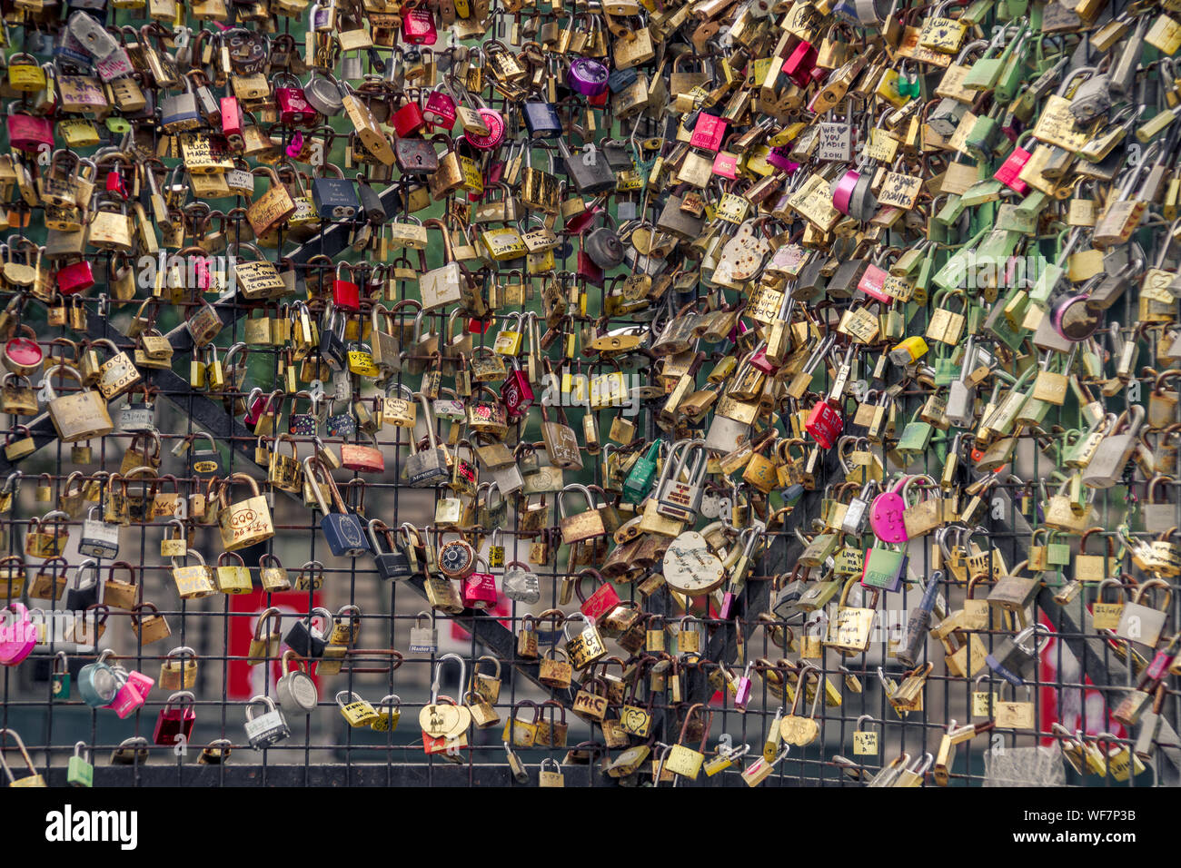 Fence with locks hi-res stock photography and images - Alamy