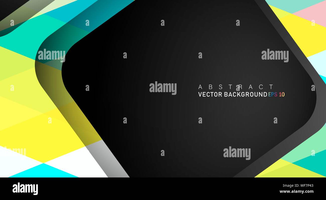 Colorful geometric vector backgrounds that overlap layers on black ...