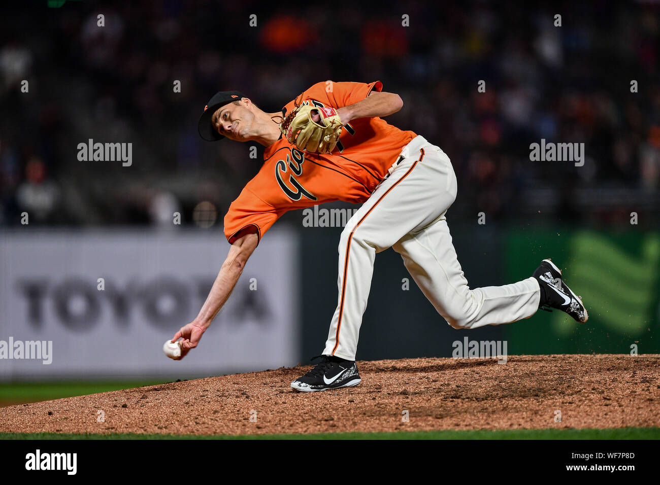 August 30, 2019: San Francisco Giants relief pitcher Tyler Rogers (71) in action during the MLB ...