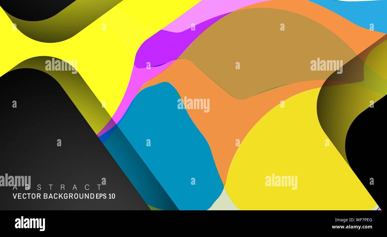 Colorful geometric vector backgrounds that overlap layers on black ...