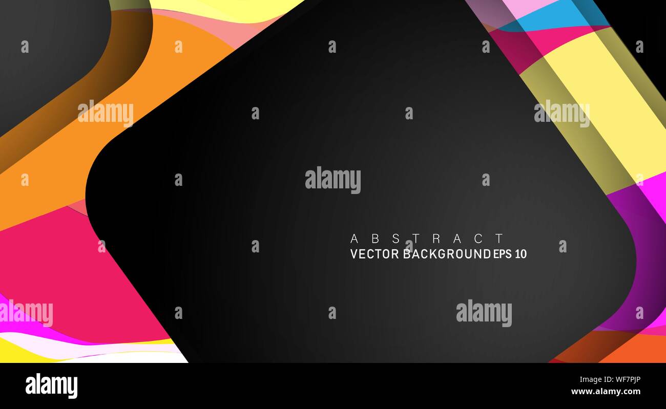 Colorful geometric vector backgrounds that overlap layers on black ...