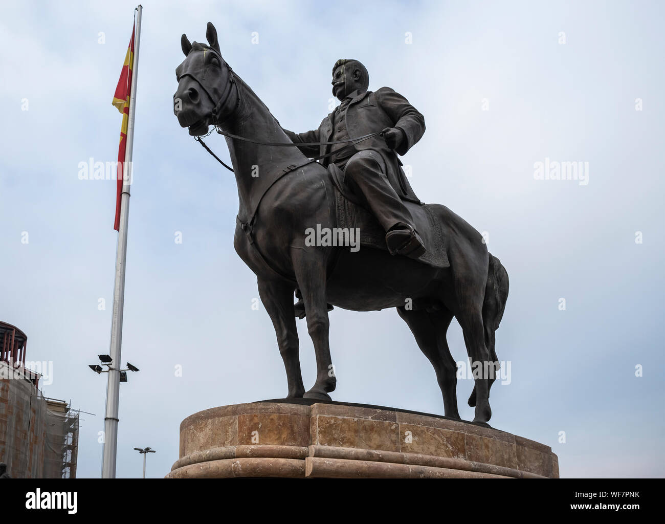 View of Goce Delcev statue at Macedonian square in Skopje North ...