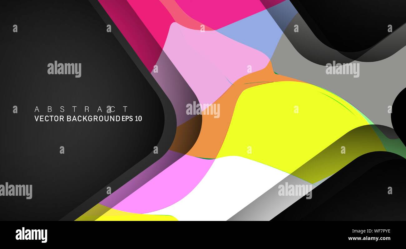 Colorful geometric vector backgrounds that overlap layers on black ...