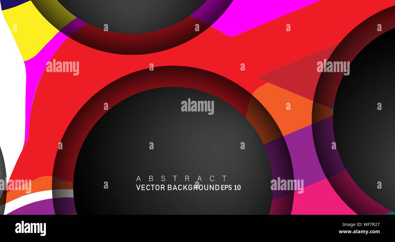 Colorful geometric vector backgrounds that overlap layers on black ...