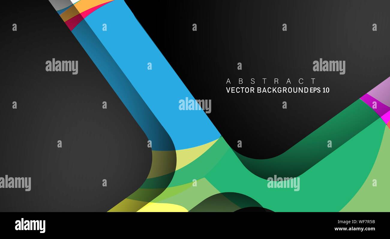 Colorful geometric vector backgrounds that overlap layers on black ...