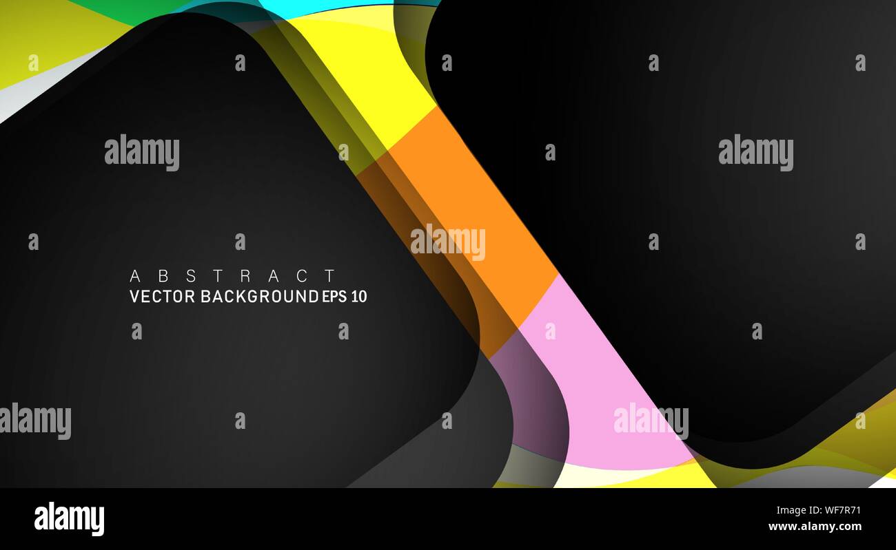Colorful geometric vector backgrounds that overlap layers on black ...