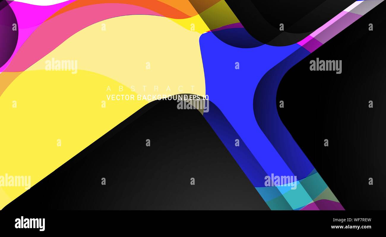 Colorful geometric vector backgrounds that overlap layers on black ...
