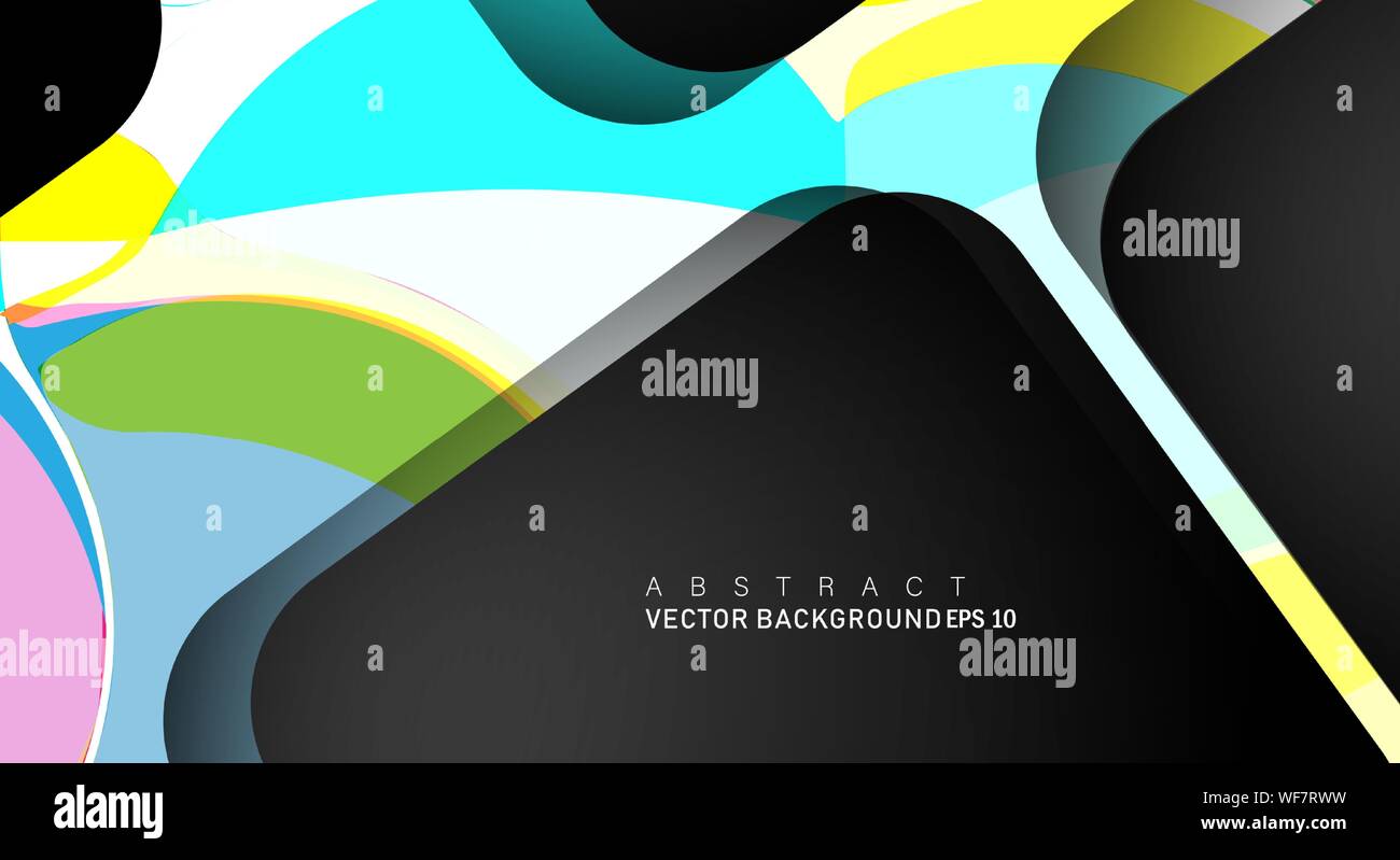 Colorful geometric vector backgrounds that overlap layers on black ...