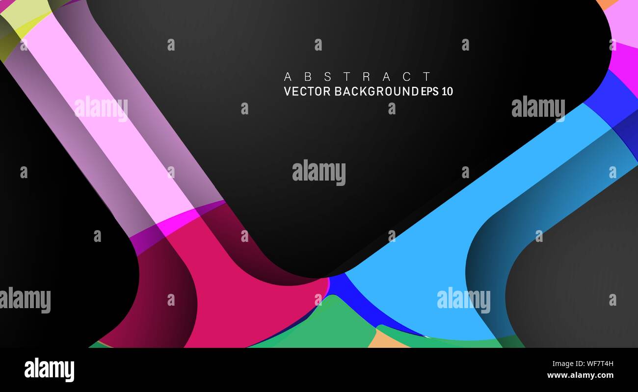 Colorful geometric vector backgrounds that overlap layers on black ...