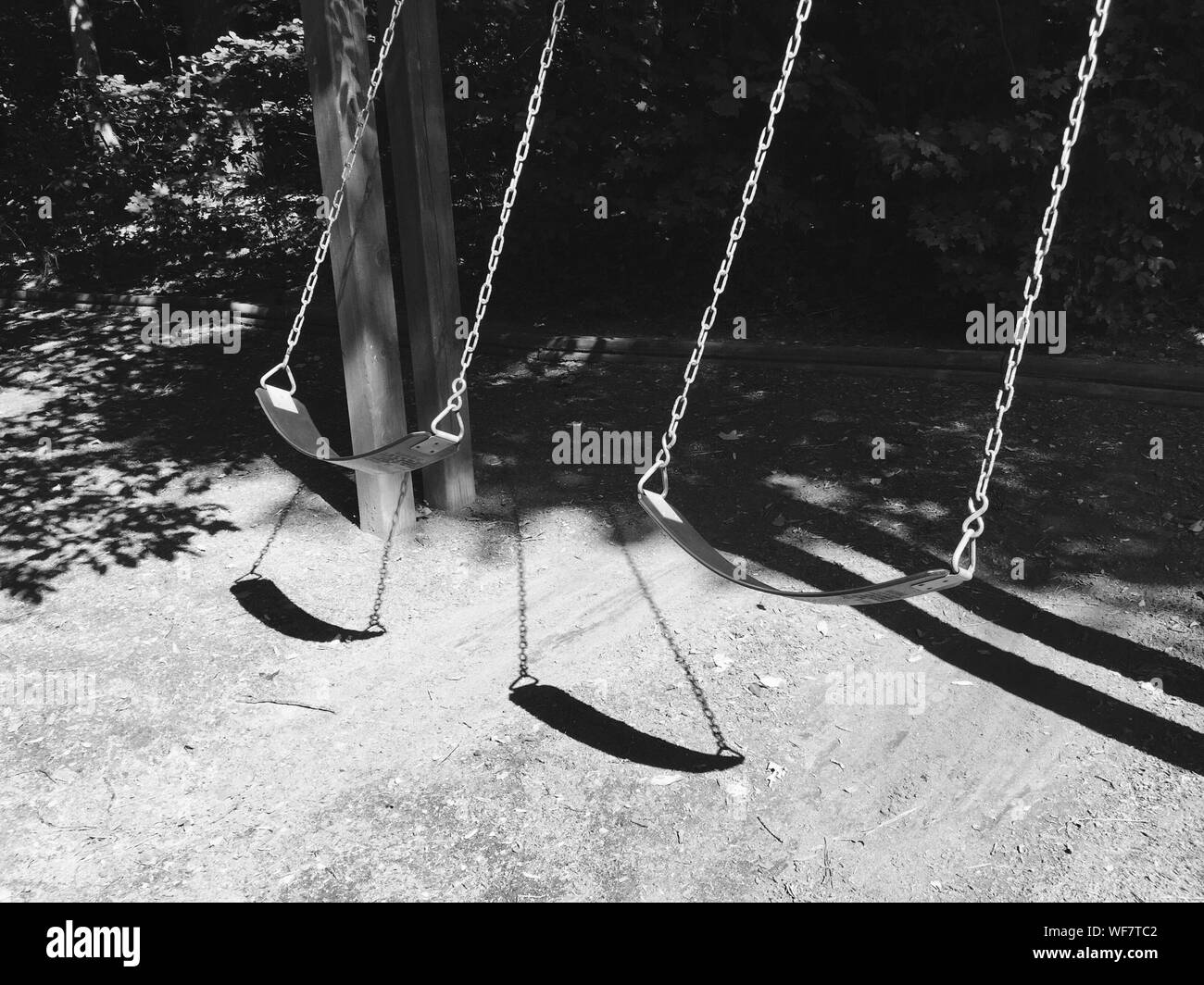 Empty swing with view Black and White Stock Photos & Images - Alamy