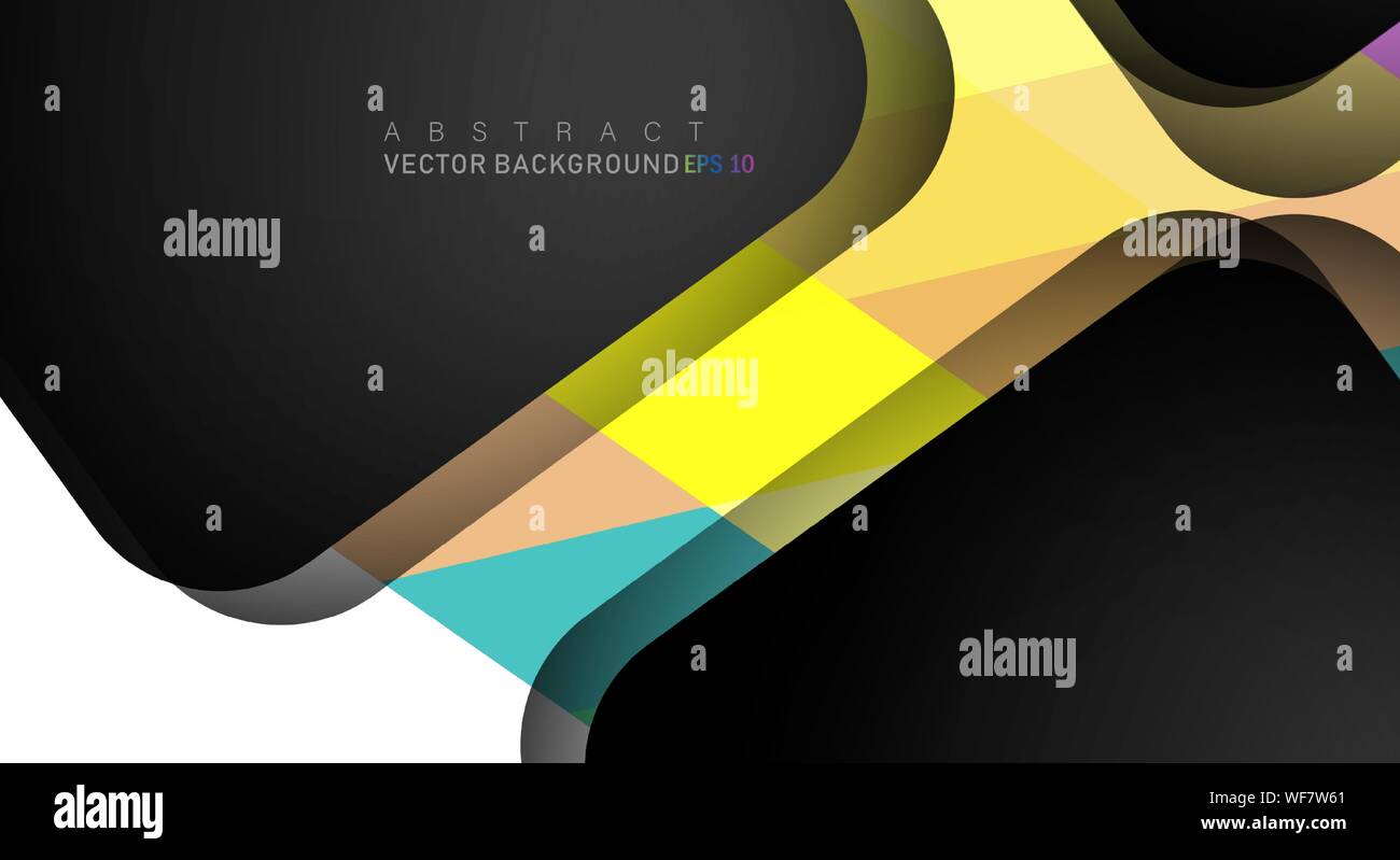 Colorful geometric vector backgrounds that overlap layers on black ...