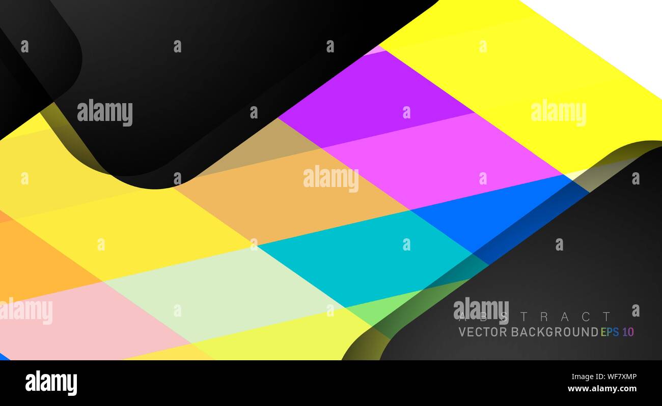 Colorful Geometric Vector Backgrounds That Overlap Layers On Black