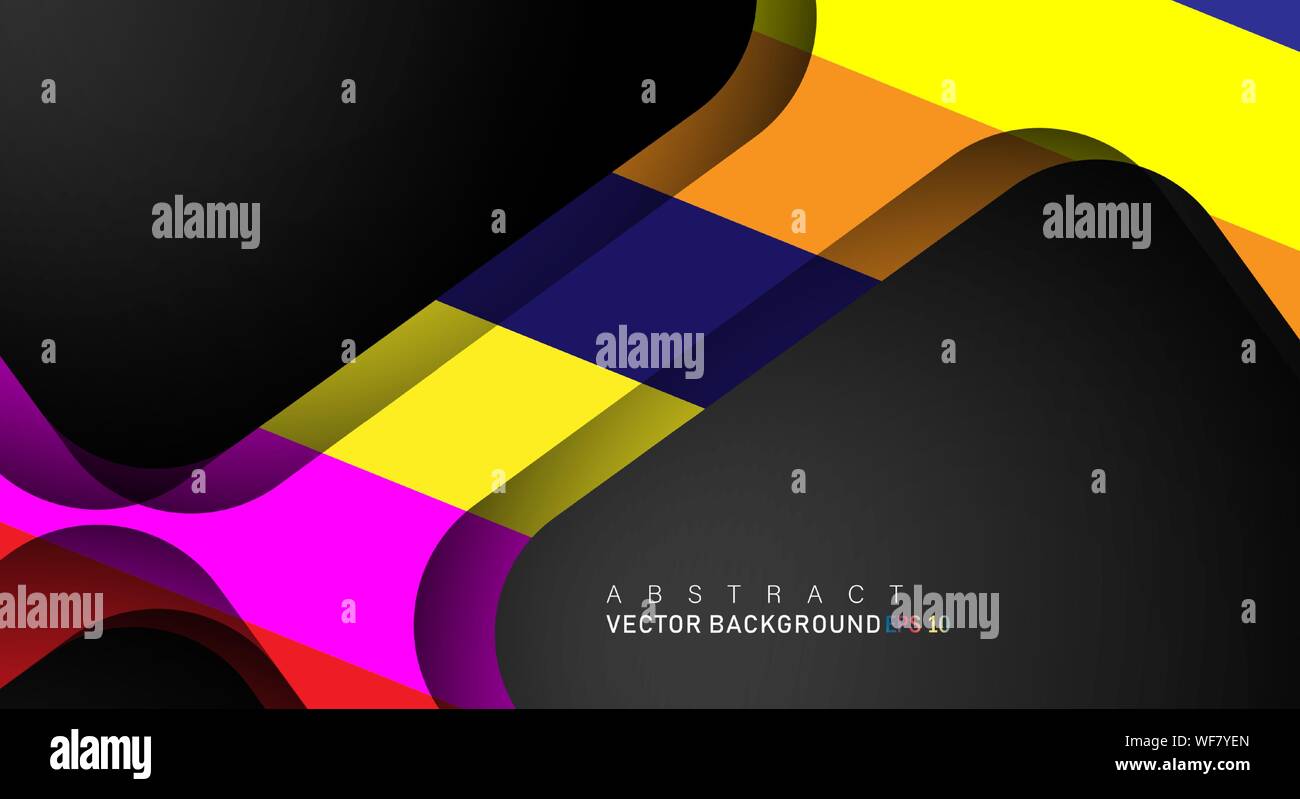 Colorful geometric vector backgrounds that overlap layers on black ...