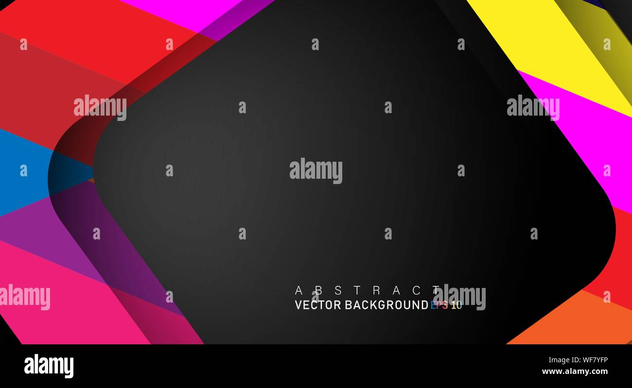 Colorful geometric vector backgrounds that overlap layers on black ...