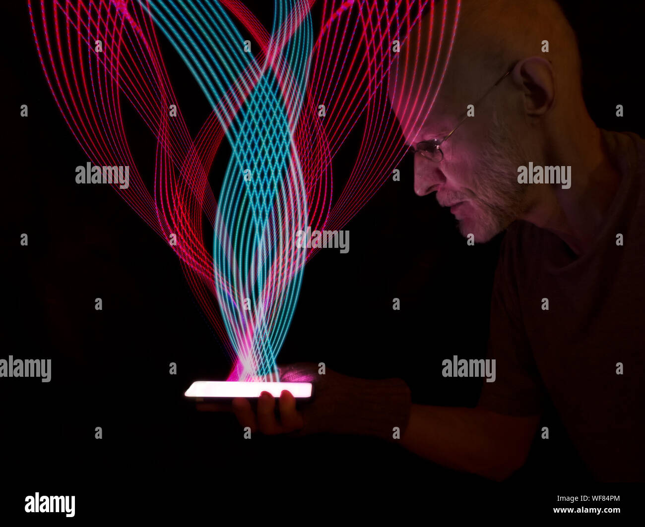 Mobile blue light hi-res stock photography and images - Alamy