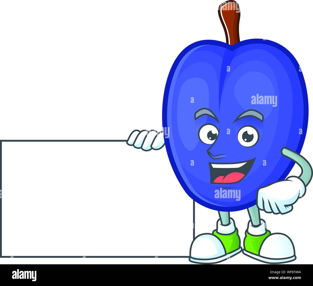 With board fruit prunes cartoon on white background Stock Vector Image ...