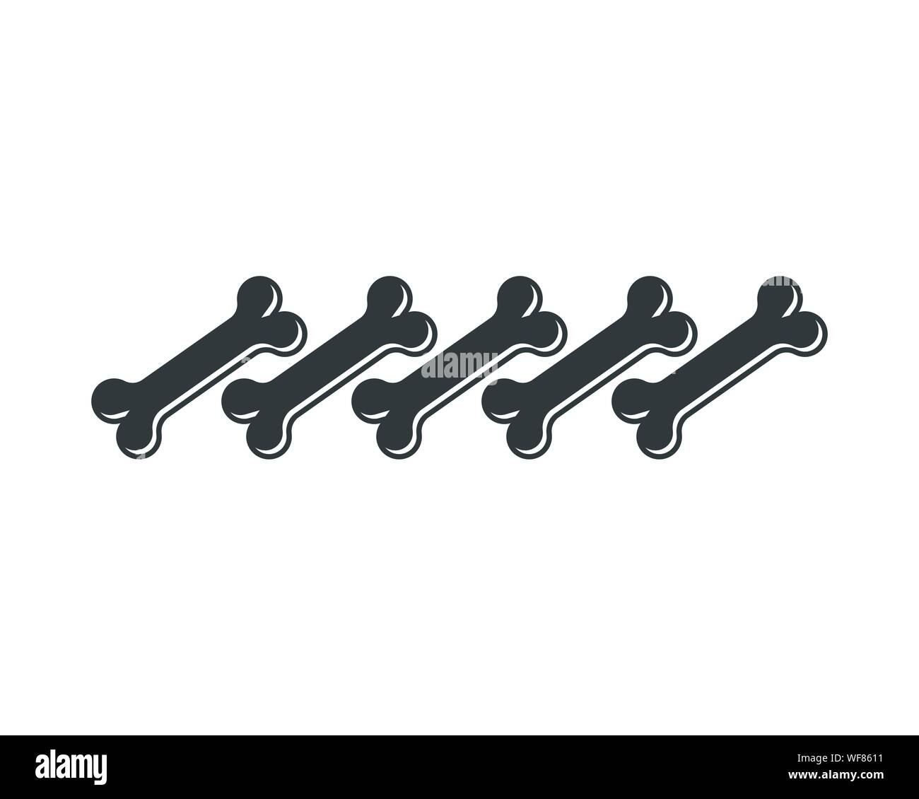 Bone vector icon, pet dog, forensics icon - Vector illustration Stock ...