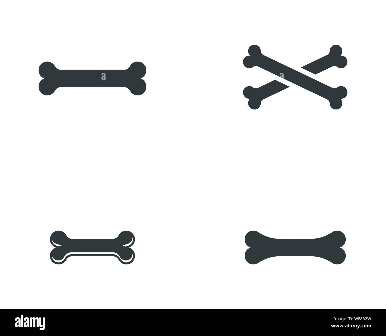 Bone vector icon, pet dog, forensics icon - Vector illustration Stock ...