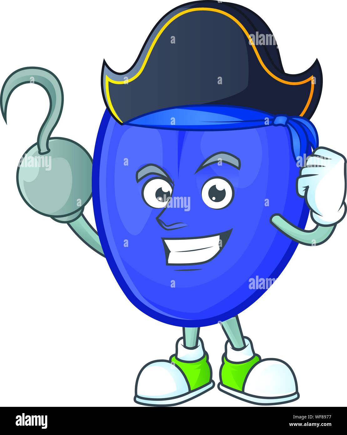 Pirate fruit prunes cartoon on white background Stock Vector Image ...