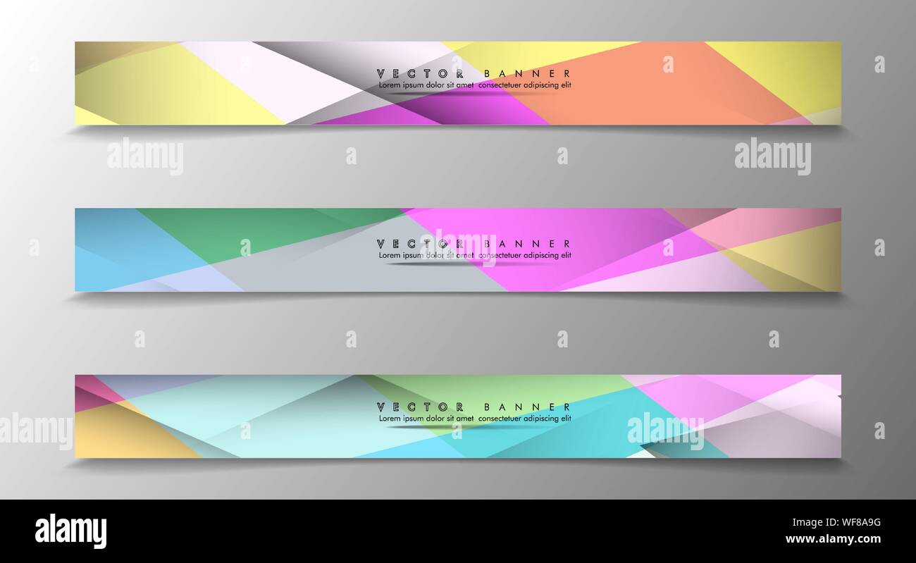 Set of Banners with Multicolor Backgrounds. Geometric Abstract Modern ...