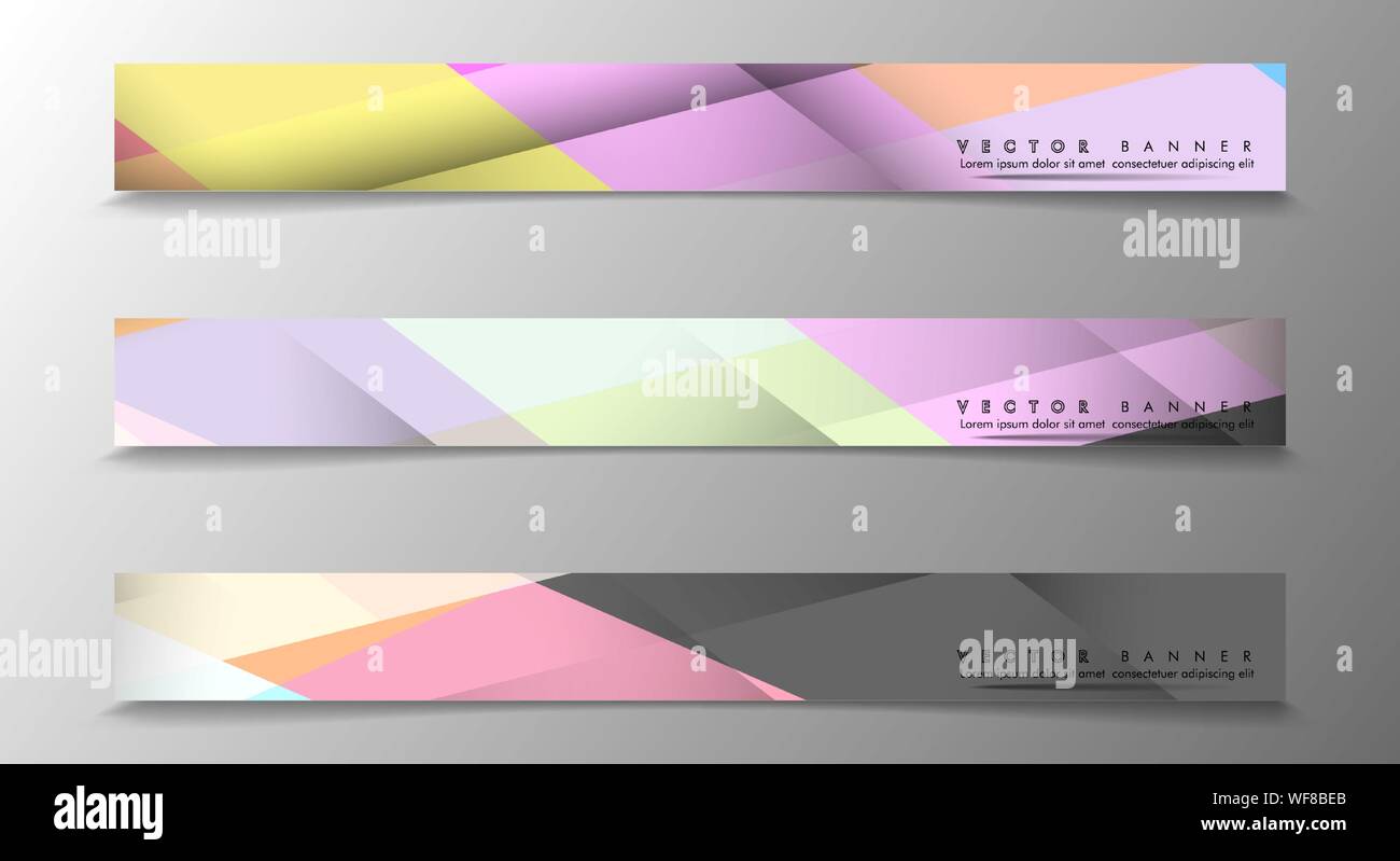 Set of Banners with Multicolor Backgrounds. Geometric Abstract Modern ...