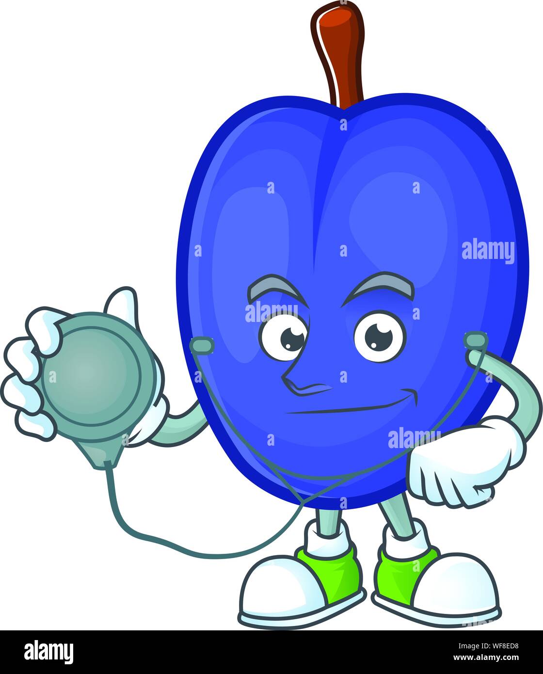 Doctor fruit prunes cartoon on white background Stock Vector Image ...