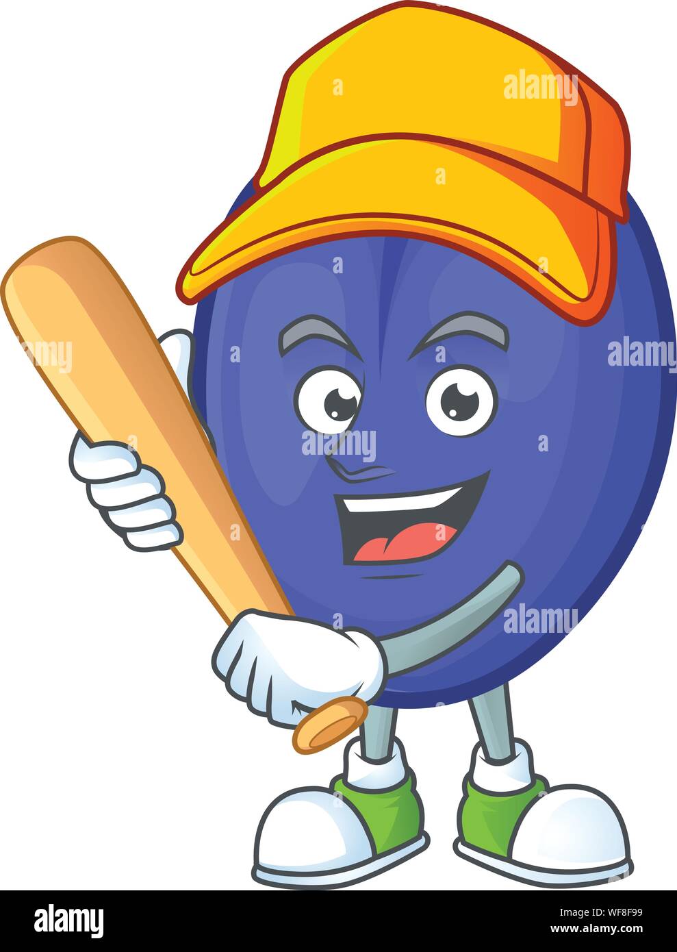 Playing baseball fruit prunes cartoon on white background Stock Vector ...