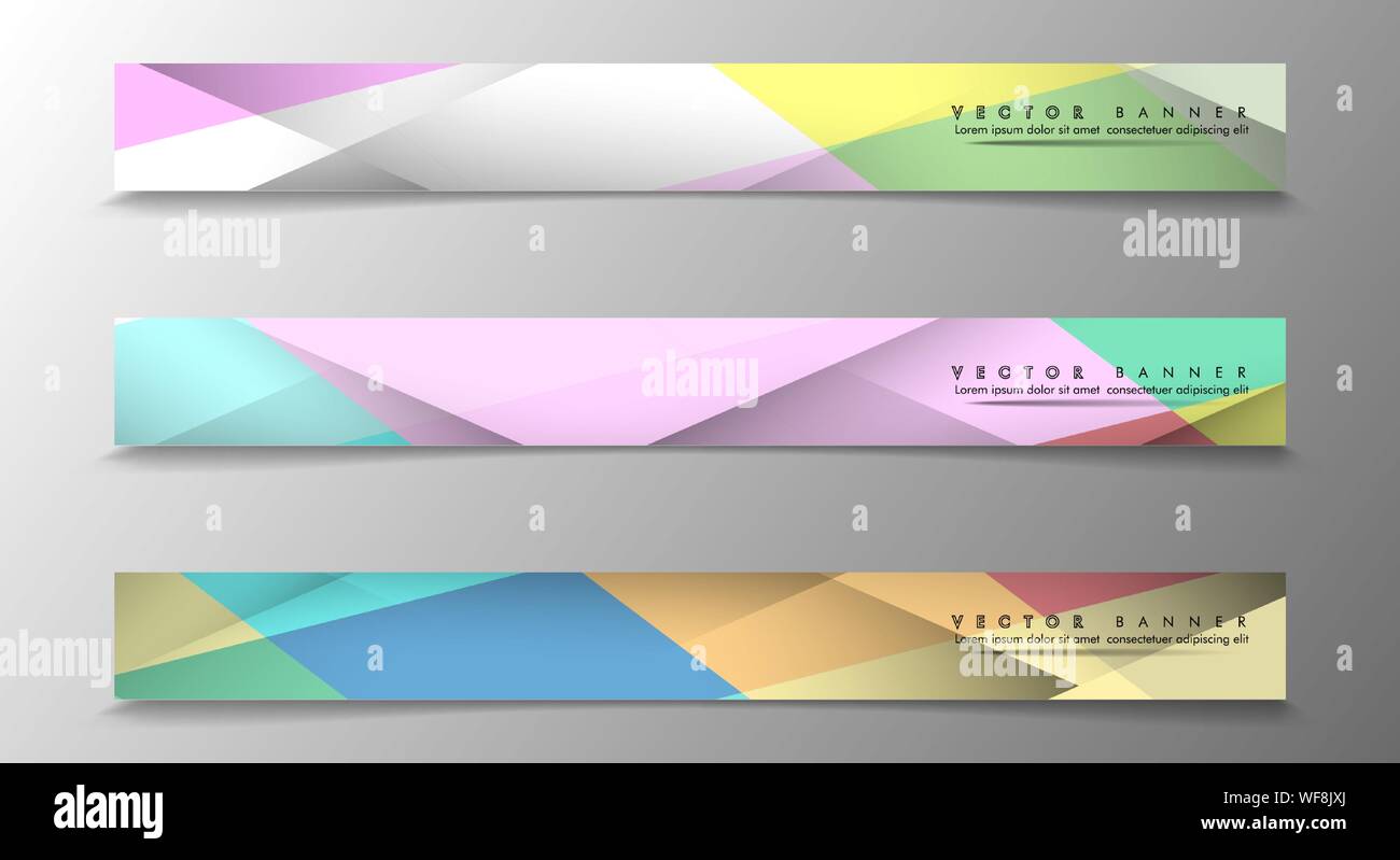 Set of Banners with Multicolor Backgrounds. Geometric Abstract Modern ...