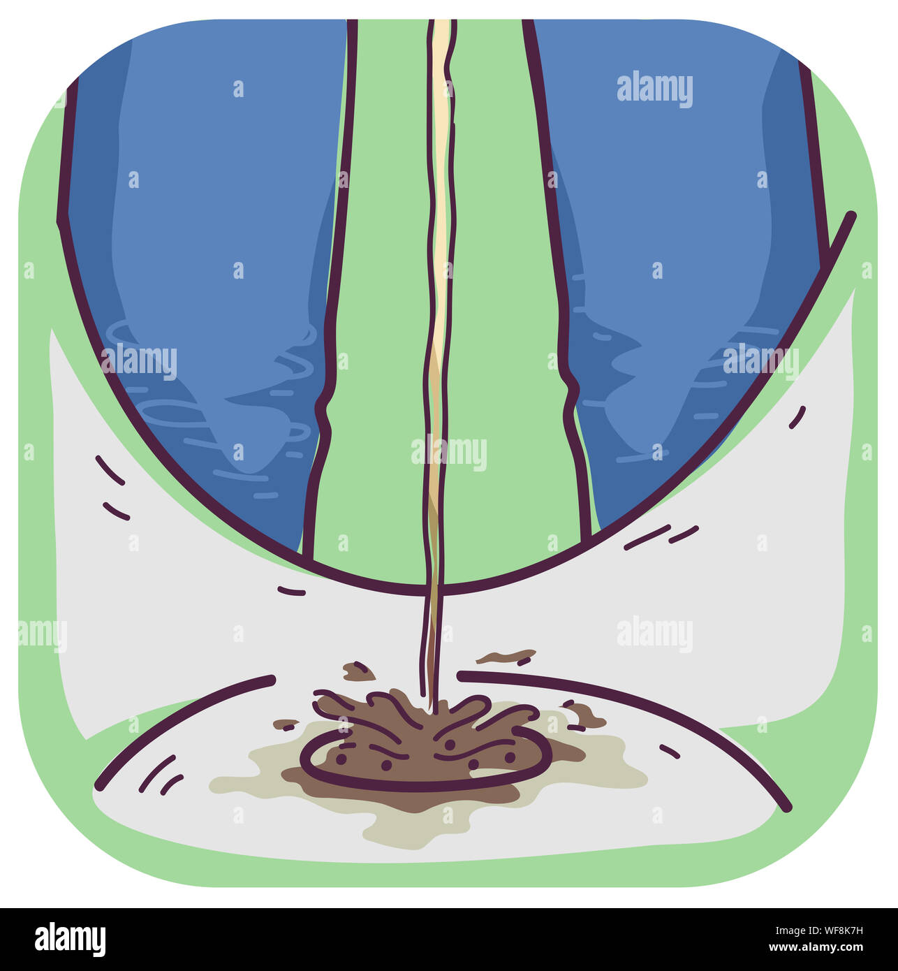 Illustration of a Urinating Man with Dark Urine Stock Photo - Alamy