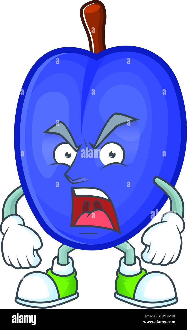 Angry fresh prunes of character mascot in a cartoon Stock Vector Image ...
