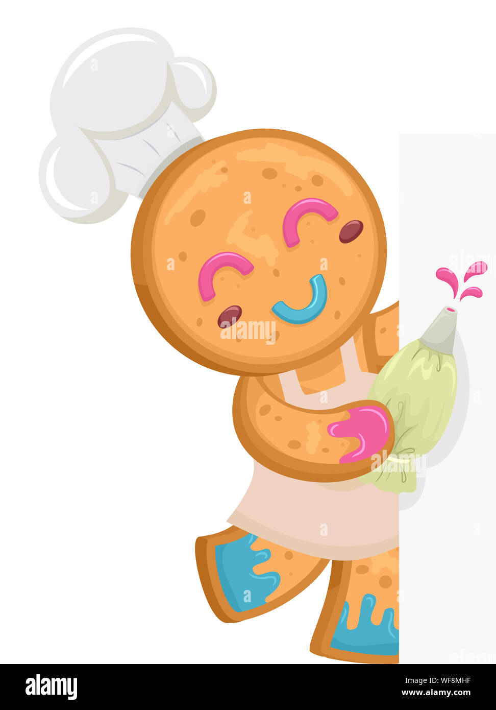 Illustration of a Ginger Bread Man Mascot Wearing Chef Hat and Apron ...