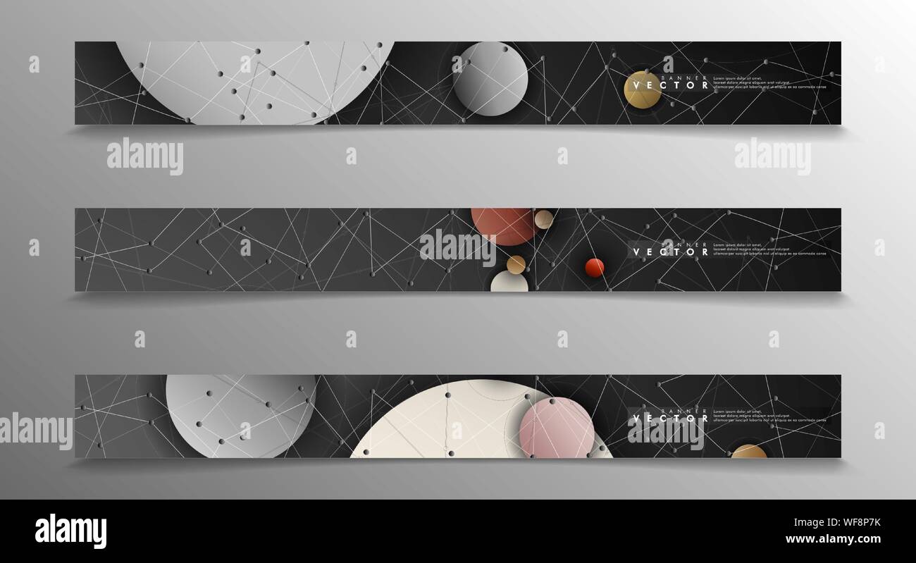 Banner collection, vector backgrounds with colorful circles. space ...