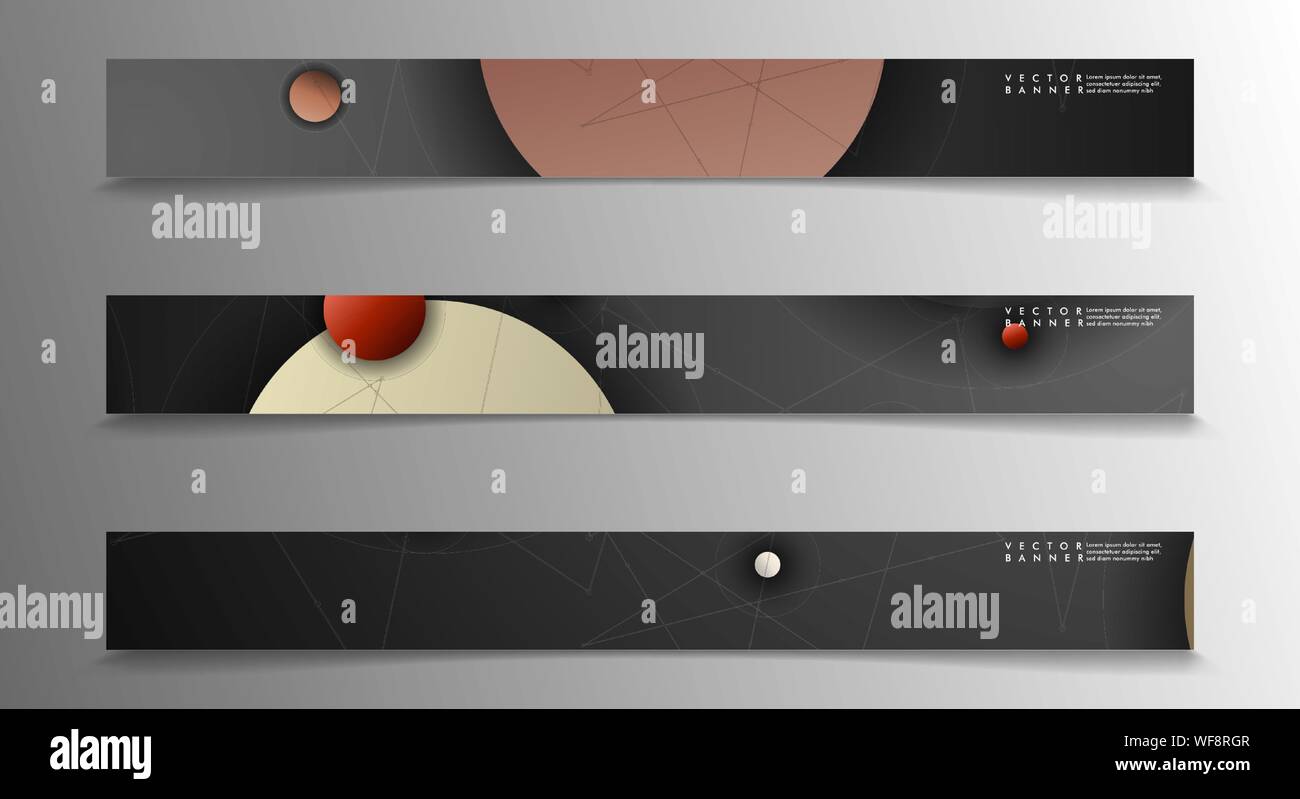 Banner collection, vector backgrounds with colorful circles. space ...