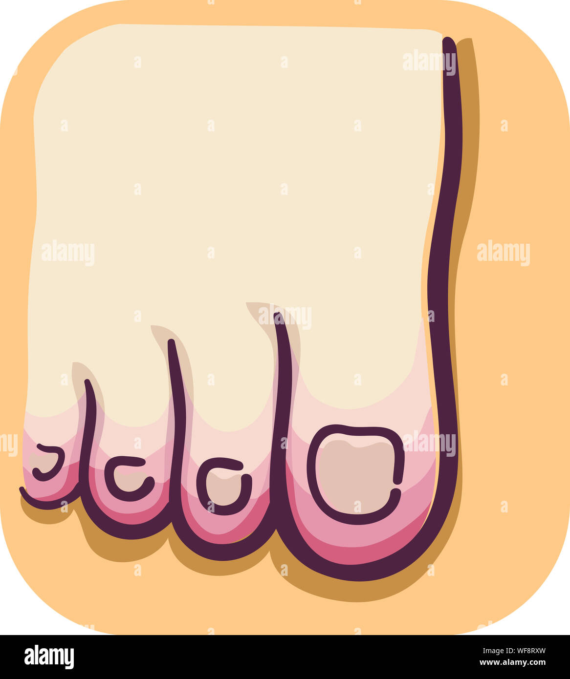 Illustration of a Foot with Red Toes Stock Photo - Alamy