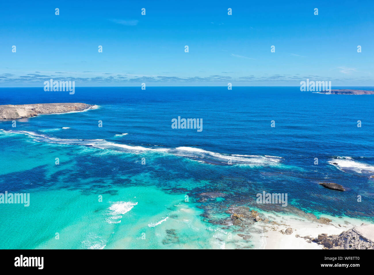 beautiful clean water in the south of Australia aerial view taken by a ...