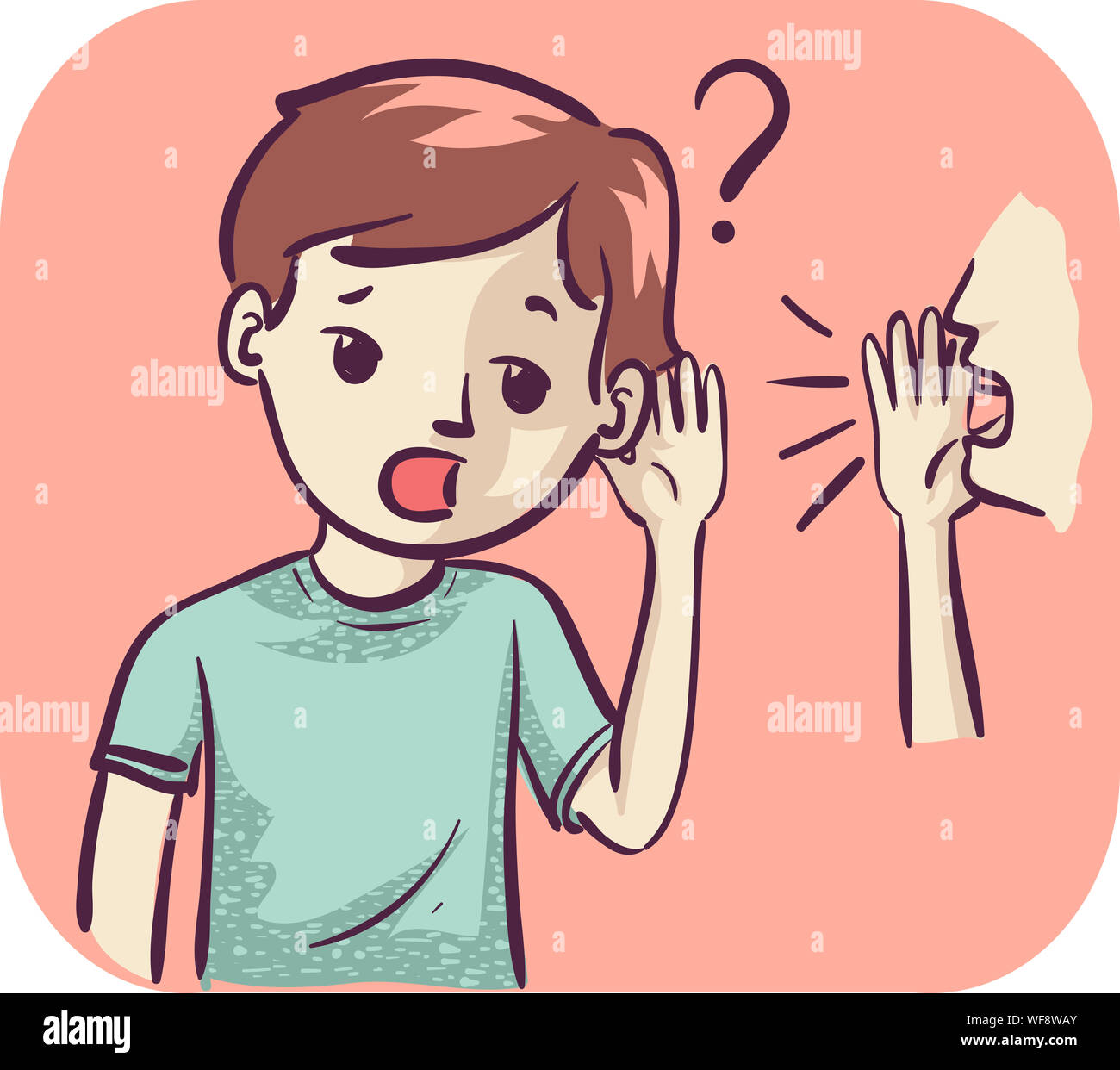 Illustration of a Kid Boy Having Trouble Hearing Stock Photo - Alamy Illustration of a Kid Boy Having Trouble Hearing Stock Photo - Alamy