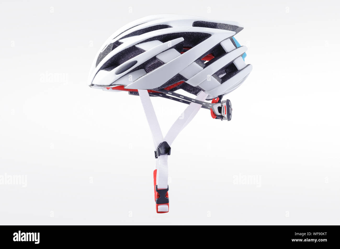 White bicycle helmet isolated on white background Stock Photo - Alamy