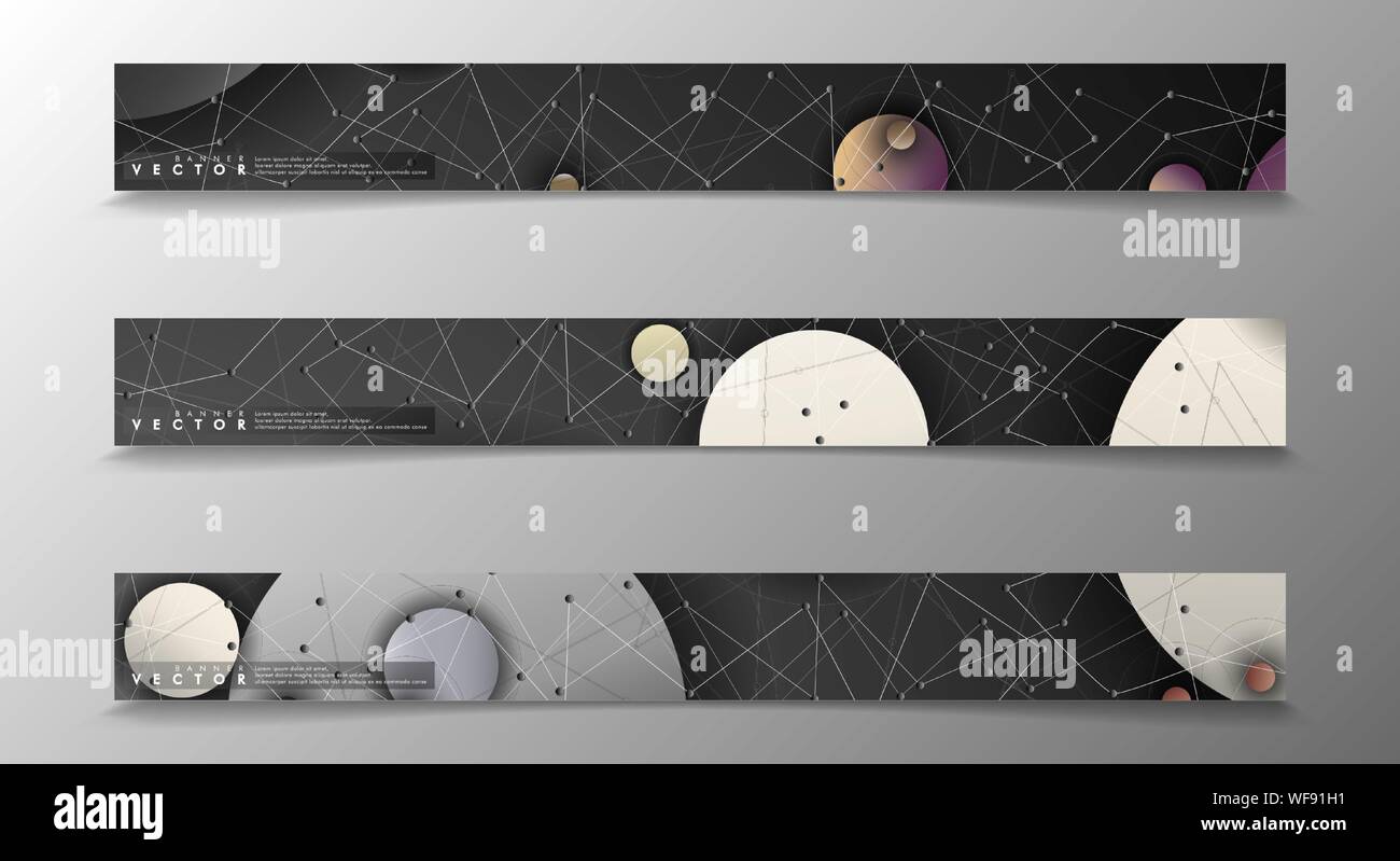 Banner collection, vector backgrounds with colorful circles. space ...