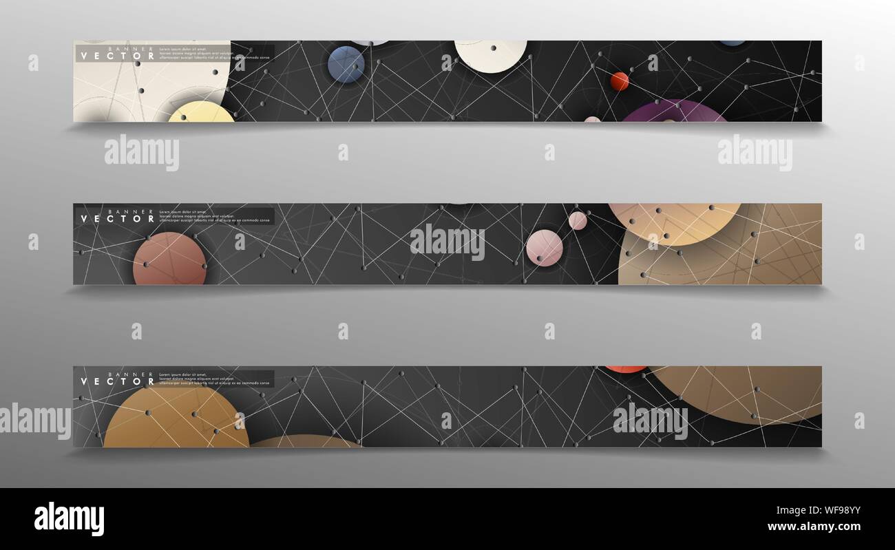 Banner collection, vector backgrounds with colorful circles. space ...