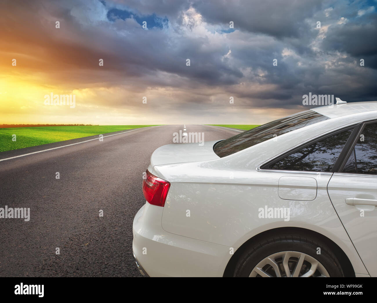 Car on road. Element of design Stock Photo - Alamy