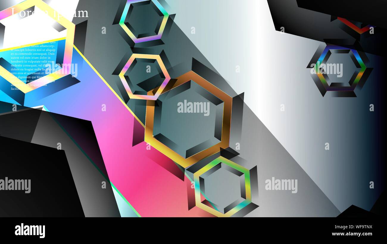 Overlapping Hexagon Vector Backgrounds Suitable For Any Background