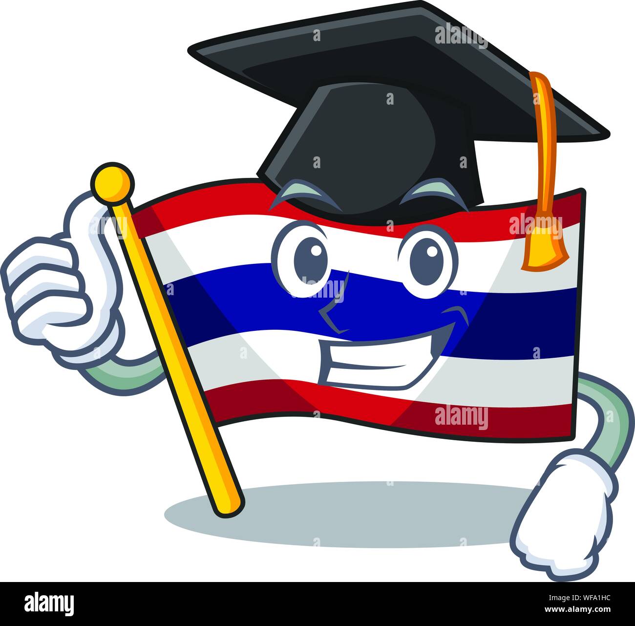 Graduation flag thailand isolated with the character Stock Vector Image ...