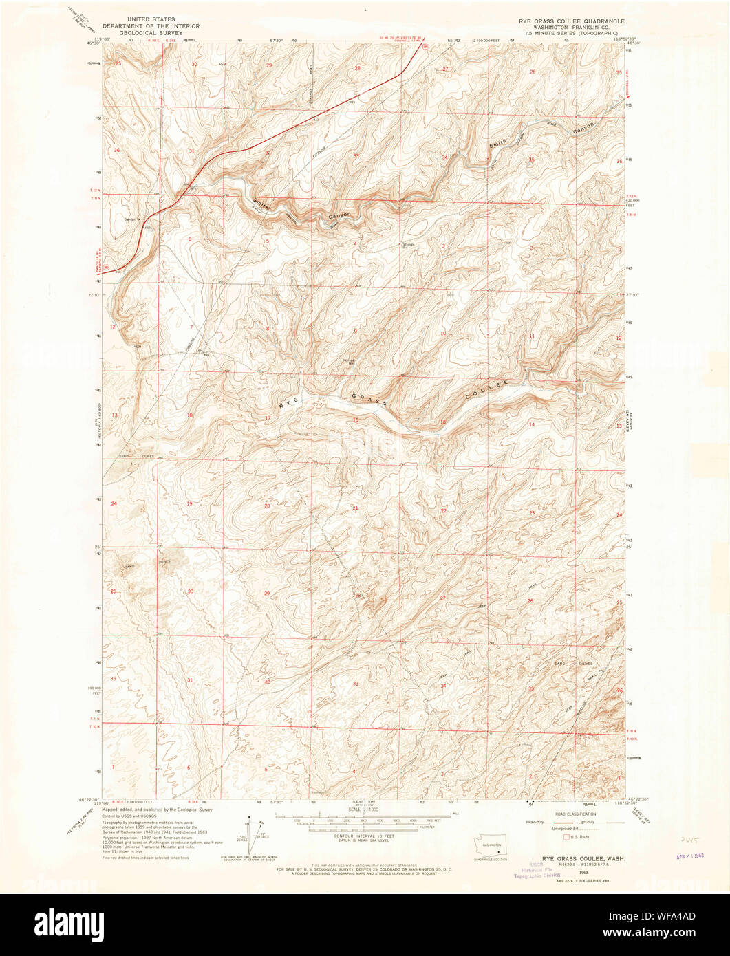 Map of coulee hi-res stock photography and images - Alamy